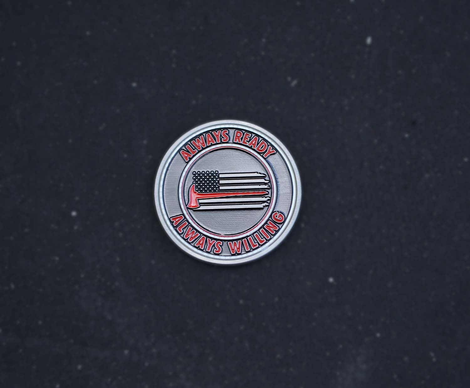 Red Line Challenge Coin | Barker Productions
