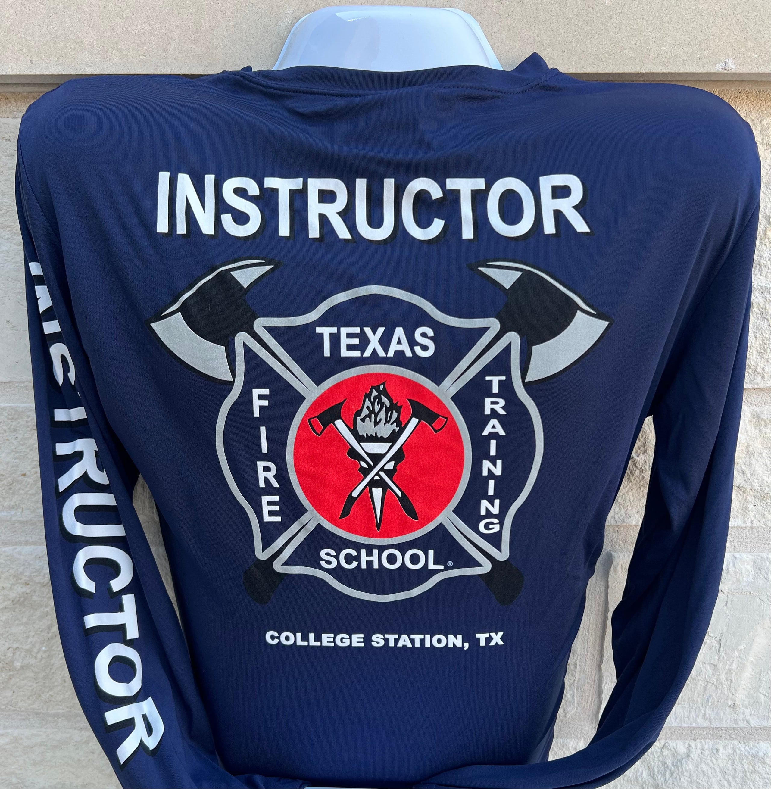 Instructor Iron Sticker Navy Long Sleeve Dri-Fit | Barker Productions